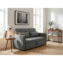 Schlafsofa OTTO HOME "STEFFO, 159 cm, 2-Sitzer, mit verstellbarer R&uuml;ckenlehne", anthrazit, B:159cm H:92cm T:87,5cm, 100% Polyester, Sofas, Schlafsofa, Klappmechanismus, Feinstruktur-Bezug, nat&uuml;rliche Farben