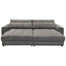 Big-Sofa ED EXCITING DESIGN "Loveseat, 2-Sitzer, Barura, Breite 292", grau (dunkelgrau), B:292cm H:90cm T:194cm, 92% Polyester, 8% Nylon, Sofas, Big-Sofa, Big-Sofa mit 2 Nierenkissen
