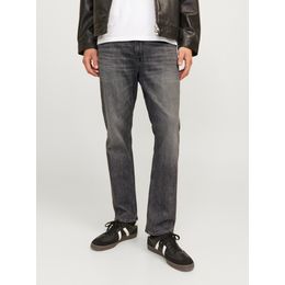 Jack & Jones Regular-fit-Jeans JACK & JONES "JJICLARK im Used-Look, Stretchkomfort und niedrige Leibh&ouml;he", Herren, Gr. 36, L&auml;nge 32, grau (grau denim), Denim/Jeans, Obermaterial: 98% Baumwolle, 2% Elasthan, Abriebeffekte, regular fit lang, Jeans Regular-fit-Jeans, Baumwollmischung, regular fit