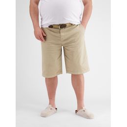 Bermudas Lerros "Chino-Bermuda mit G&uuml;rtel, in Gro&szlig;en Gr&ouml;&szlig;en", Herren, Gr. 6XL, beige (light dune beige), 98% Baumwolle, 2% Elasthan, Hosen Bermudas