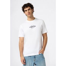 T-Shirt Champion "Graphic Crewneck T-Shirt", Herren, Gr. M (48/50), wht, Obermaterial: 100% Baumwolle, Rundhals, Shirts T-Shirt, sportlicher Stil, aus Baumwolle