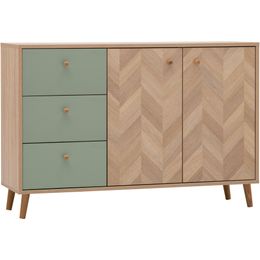 Kommode Schildmeyer "Visby, Breite 109 cm", eiche hell, pistazie, B:109cm H:73,9cm T:33,05cm, FSC-zertifizierter Holzwerkstoff, Sideboards, Kommode, Made in Germany