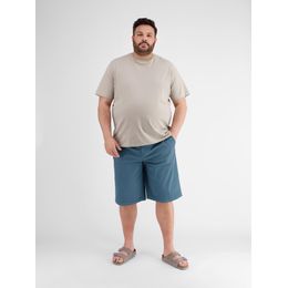 Bermudas Lerros "Chino-Bermuda mit G&uuml;rtel, in Gro&szlig;en Gr&ouml;&szlig;en", Herren, Gr. 5XL, blau (crispy blau), 98% Baumwolle, 2% Elasthan, Hosen Bermudas