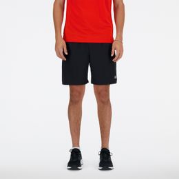 Laufshorts New Balance "SPORT ESSENTIAL SHORT 7", Herren, Gr. S, N-Gr, schwarz, Stoff, Obermaterial: 100% Polyester, unifarben, Hosen Laufshorts, mit feuchtigkeitsabweisender Technologie, atmungsaktiver Innenslip