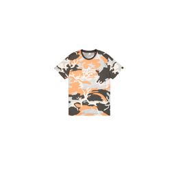 T-Shirt Alpha Industries "Basic T-Shirt BL Camo PP", Herren, Gr. M, orange (orange grau camo), Obermaterial: 100% Baumwolle, Shirts T-Shirt