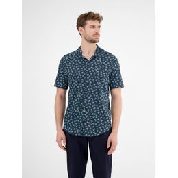 Kurzarmhemd Lerros "Herren Jerseyhemd, floral gemustert", Herren, Gr. XXL, Normalgr&ouml;&szlig;en, blau (coastal blau), 100% Baumwolle, Hemden Kurzarmhemd