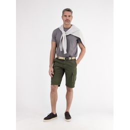 Bermudas Lerros "Cargobermuda inklusive G&uuml;rtel", Herren, Gr. 33, deep olive, 100% Baumwolle, Hosen Bermudas
