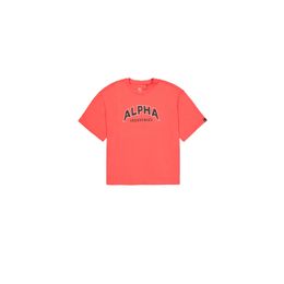 T-Shirt Alpha Industries "College T-Shirt", Damen, Gr. S, rot (radiant rot), Obermaterial: 100% Baumwolle, Shirts T-Shirt