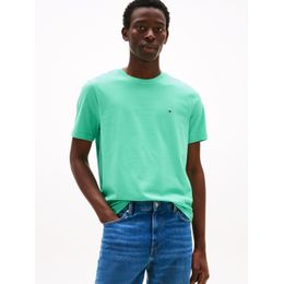 T-Shirt Tommy Hilfiger "ESSENTIAL REGULAR FIT SOLID mit Stickerei", Herren, Gr. XL, gr&uuml;n (light jade gr&uuml;n), Single Jersey, Obermaterial: 100% Baumwolle, Basic, Rundhals, Shirts T-Shirt, unifarben, casual, Baumwolle, Rundhals