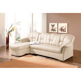 Ecksofa DOMO collection "Papenburg, zeitlose R&uuml;ckensteppung, elegante Formensprache, L-Form", beige (creme), B:235cm H:84cm T:140cm, Kunstleder SOFTLUX;Luxus-Microfaser (100% Polyester);Struktur ( 90% Polyester, 10% Polyacryl);Microfaser PRIMABELLE (100% Polyester), Sofas, Ecksofa, in gro&szlig;er Farbvielfalt, wahlweise mit Bettfunktion