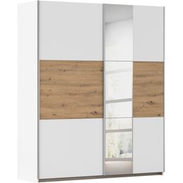 Schwebet&uuml;renschrank Rauch "Kleiderschrank Schrank Garderobe TOPSELLER ASTANA", wei&szlig; (alpinwei&szlig;, eiche artisan), B:175cm H:210cm T:59cm, Holzwerkstoff, Schr&auml;nke, Schwebet&uuml;renschrank, mit 3 Spiegelelementen, Metallgriffleisten alufarbig MADE IN GERMANY
