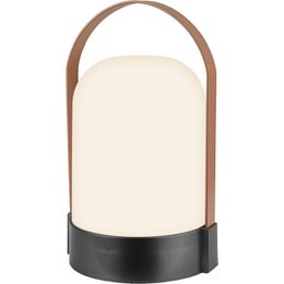 Briloner Leuchten LED Tischleuchte "ASA BIG", anthrazit, beige, 1, 1 Stk., Leuchten, 14,5x13,5x24 cm, Indoor/Outdoor, Balkon, Terrasse, Wohnzimmer, LED Tischleuchte