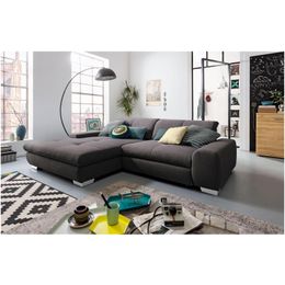 Ecksofa "SO 1200 inkl. Sitztiefen- & R&uuml;ckenverstellung f&uuml;r hohen Sitzkomfort", braun (graubraun gba 34), B:276cm H:89cm T:198cm, 100% Polyester, SET ONE BY Musterring, Sofas, Ecksofa, wahlweise mit Bettfunktion und Stauraum, L-Form, auch in Cord Bezug