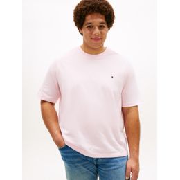 Tommy Hilfiger Big & Tall T-Shirt "BT-ESS SEASONAL REGULAR SOLID", Damen, Gr. 3XL, pink, Single Jersey, Obermaterial: 100% Baumwolle, TOMMY HILFIGER BIG & TALL, regular fit normal, Rundhals, eingesetzt abgesteppte Kante, Shirts T-Shirt, Gro&szlig;e Gr&ouml;&szlig;en