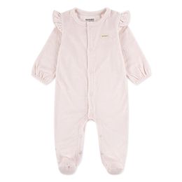 Strampler HUGGIES BABYWEAR "HUGG FOOTED COVERALL", Jungen, Gr. 3 (68), N-Gr, rosa (huggies crystal pink), Fleece, Obermaterial: 100% Polyester, lang, Rundhals, mit Gummizug, Overalls Strampler, Pflegeleichte Fleece- Qualit&auml;t