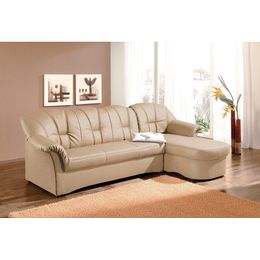 Ecksofa DOMO collection "Papenburg, zeitlose R&uuml;ckensteppung, elegante Formensprache, L-Form", beige (natur), B:235cm H:84cm T:140cm, Kunstleder SOFTLUX;Luxus-Microfaser (100% Polyester);Struktur ( 90% Polyester, 10% Polyacryl);Microfaser PRIMABELLE (100% Polyester), Sofas, Ecksofa, in gro&szlig;er Farbvielfalt, wahlweise mit Bettfunktion
