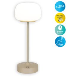N&auml;ve N&Auml;VE LED Tischleuchte "Pina", beige, 1, &Oslash; 10,5cm H: 30cm, 1 Stk., Leuchten, Akku aufladbar, USB Typ C inkl. Kabel 100cm, Touch, dimmbar, LED Tischleuchte