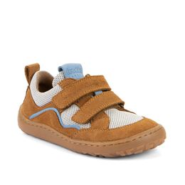 Sneaker froddo "Barefoot Base", M&auml;dchen, Gr. 32, cognac, Leder, Textil, Schuhe Sneaker, Klettschuh, Freizeitschuh, Barfu&szlig;schuh mit Klettverschluss