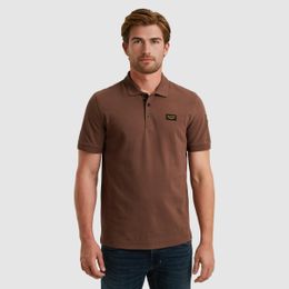 PME-Legend Poloshirt PME LEGEND, Herren, Gr. 5XL, marron, Web, Obermaterial: 95% Baumwolle, 5% Elasthan, unifarben, normal h&uuml;ftbedeckend, Rundhals, Shirts Poloshirt, mit Logostickerei