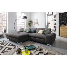 Ecksofa "SO 1200 inkl. Sitztiefen- & R&uuml;ckenverstellung f&uuml;r hohen Sitzkomfort", braun (graubraun gba 34), B:276cm H:89cm T:198cm, 100% Polyester, SET ONE BY Musterring, Sofas, Ecksofa, wahlweise mit Bettfunktion und Stauraum, L-Form, auch in Cord Bezug
