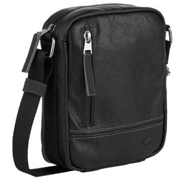 Umh&auml;ngetasche Camel Active "Traces", Herren, Gr. B/H/T: 17cm x 21cm x 5,5cm, schwarz, Lederimitat, Taschen Umh&auml;ngetasche, Herren, Schultertasche, funktional mit vielen F&auml;chern