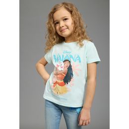 T-Shirt Kidsworld "VAIANA - Disney Shirt", M&auml;dchen, Gr. 104/110, t&uuml;rkis, Single Jersey, Obermaterial: 100% Baumwolle, bedruckt, Basic normal, Rundhals, abgesteppte Kante, Shirts T-Shirt, f&uuml;r M&auml;dchen, normale Passform, Kurzarm, aus Baumwolle