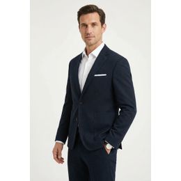 Anzugsakko Cinque "CIDATI", Herren, Gr. 94, blau (marineblau), Obermaterial: 79% Polyester, 15% Viskose, 6% Elasthan, Sakkos Anzugsakko, mit modischer Struktur