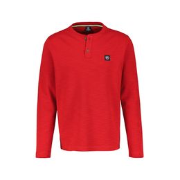 Sweatshirt Lerros "Serafino-Langarmshirt", Herren, Gr. 5XL, rot (urban rot), 70% Baumwolle, 25% Polyester, 5% Elasthan, Sweatshirts Sweatshirt