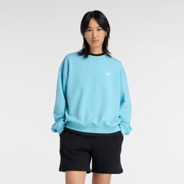 Sweatshirt New Balance "Sport Essentials French Terry Crew", Damen, Gr. XL, taffy blau, Obermaterial: 60% Baumwolle, 40% Polyester, Sweatshirts Sweatshirt, lockere Passform, mit Rundhalsausschnitt