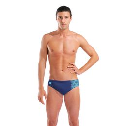 Badehose arena "M arena LOGO SWIM BRIEFS", Herren, Gr. 8 (XXL), N-Gr, navy, water, Obermaterial: 100% Polyester, Badehosen Badehose