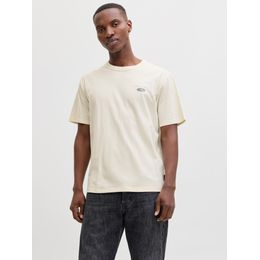 Jack & Jones Rundhalsshirt JACK & JONES "JJEDOVER GRAPHIC TEE SS CREW NECK SN", Herren, Gr. M, antique wei&szlig;, Jersey, Obermaterial: 100% Baumwolle, bedruckt, relaxed fit normal, Rundhals, Shirts Rundhalsshirt, Baumwolle, relaxed fit