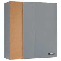 Eckh&auml;ngeschrank KOCHSTATION "KS-Cara", grau (basaltgrau, basaltgrau), B:80cm H:89,6cm T:34,9cm, Schr&auml;nke, Eckh&auml;ngeschrank