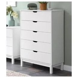 Kommode OTTO HOME "Post", wei&szlig;, B:76cm H:113cm T:39cm, Massivholz, Sideboards, Kommode, massives Kiefernholz, mit vielen Stauraumm&ouml;glichkeiten, Breite 76 cm