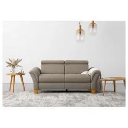 2,5-Sitzer Home Affaire "Lindgren", braun (savannah), B:185cm H:84cm T:93cm, 100% Polyester, Sofas, wahlweise mit TV-Funktion, links oder beidseitig, Kopfteilverstellung