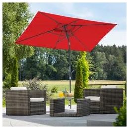 Rechteckschirm Schneider SCHIRME "Tunis", rot, Obermaterial: 100% Polyester, Standschirme, abknickbar, ohne Schirmst&auml;nder