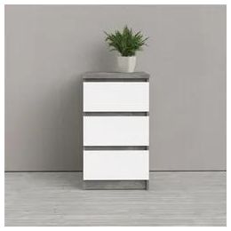Kommode Inosign "Naia", wei&szlig; (wei&szlig; hochglanz, grau), B:40,4cm H:70,1cm T:50cm, Holzwerkstoff, Sideboards, Kommode, Elegante und modernes Sideboard mit 3 ger&auml;umigenSchubladen