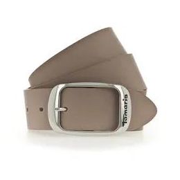 Lederg&uuml;rtel Tamaris "Carmen Silver", Damen, Gr. 105, grau (taupe), Rindsleder, unifarben, G&uuml;rtel Lederg&uuml;rtel, Doppelschlie&szlig;e in gl&auml;nzendem Silber