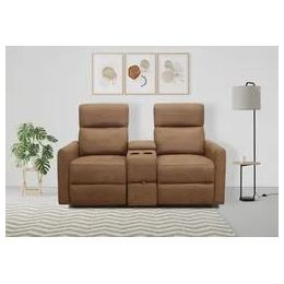 2-Sitzer Home Affaire "Daoulas, 2er-Kinosofa, TV-Sessel, Multimedia-Sofa", braun, B:167cm H:102cm T:95cm, Microfaser (100% Polyester), Sofas, Kinosofa mit Relaxfunktion, Getr&auml;nkehalter und Stauraum