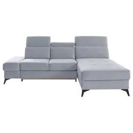 Ecksofa Home Affaire "Cardiz L-Form", grau, B:246cm H:83cm T:173cm, Webstoff (100% Polyester);Luxus-Microfaser Paris (90% Polyester/10% Polyamid);Struktur fein (100% Polyester);Samtoptik (100% Polyester), Sofas, Ecksofa, inkl.Kopfteilverstellung und Federkern wahlweise mit Bettfunktion