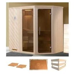 Sauna Weka "Varberg 1", beige (natur), ohne Ofen, (ohne Ofen), Saunen, ohne Ofen