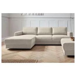 Ecksofa OTTO HOME "Hobro L-Form", beige, B:264cm H:80cm T:175cm, Luxus-Microfaser Lederoptik (100% Polyester);Struktur grob (100% Polyester);Samtoptik (100% Polyester), Sofas, Ecksofa, in 3 Bezugsqualit&auml;ten in vielen Farben, Design by Morten Georgsen