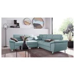 Sit & More Ecksofa SIT & MORE "Sorano L-Form", blau (aqua), B:249cm H:88cm T:229cm, Sofas, Ecksofa, wahlweise mit Bett- und Relaxfunktion, inkl. Bettkasten