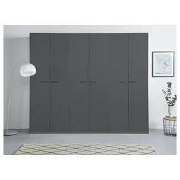 Dreht&uuml;renschrank Rauch "Kleiderschrank Schrank Garderobe TOPSELLER OTELI inkl. Inneneinteilung", grau (graumetallic), B:271cm H:229cm T:54cm, Holzwerkstoff, Schr&auml;nke, Dreht&uuml;renschrank, mit zus&auml;tzlichen Einlegeb&ouml;den, optional mit Spiegel MADE IN GERMANY