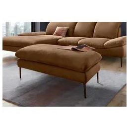 Hocker W.Schillig "enjoy&MORE", braun (chocolate s37), B:106cm H:45cm T:71cm, Chenille-Flachgewebe R66 (85% Polyester, 15% Nylon);Longlife Xtra-Leder Z59: Glattleder mit modischer Pr&auml;gung. Hautst&auml;rke 0, 9 - 1, 1 mm;Stoff S37 (100% Polyester), Hocker, Hocker, F&uuml;&szlig;e bronze pulverbeschichtet, Breite 106 cm
