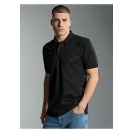 Poloshirt TRIGEMA "TRIGEMA Polohemd mit Brusttasche", Herren, Gr. 3XL, schwarz, Piqu&eacute;, 100% Baumwolle, Basic, normal, ohne Ausschnitt, Shirts