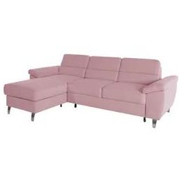 Sit & More Ecksofa SIT & MORE "Sorano L-Form", rosa (altrosa), B:250cm H:88cm T:161cm, Sofas, Ecksofa, wahlweise mit Bettfunktion und Bettkasten