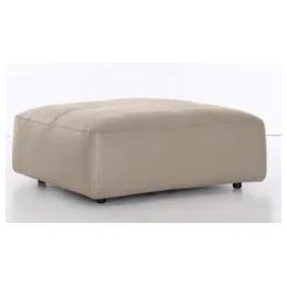 Hocker Musterring "LUCIA", beige (bisquit puro), B:120cm H:43cm T:120cm, Flachgewebe VALMONT (60% Baumwolle/40% Leinen);Leder PURO, pigmentiertes Leder;Microfaser CRONA (100% Polyester);Flachgewebe FLORIS (100% Polyester);Leder BAX, pigmentiertes Leder, Hocker, Hocker