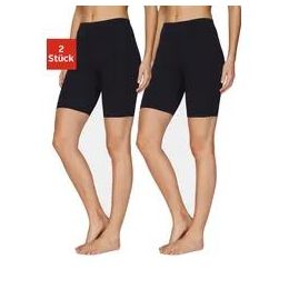 Radlerhose Vivance ACTIVE, Damen, Gr. 32/34, N-Gr, schwarz (2x schwarz), Single Jersey, Obermaterial: 95% Baumwolle, 5% Elasthan, unifarben, Basic, figurbetont ca. Mitte Oberschenkel, Hosen Radlerhose, mit Gummibund, Loungewear