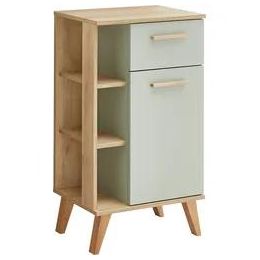 Unterschrank SAPHIR "Quickset Badschrank mit 1 Schublade, 1 T&uuml;r, seitlichen Ablagen", braun (riviera eiche, salbei nachbildung), B:50,5cm H:89,5cm T:33cm, Holzwerkstoff, Schr&auml;nke, Unterschrank, Badezimmer-Unterschrank inkl. T&uuml;rd&auml;mpfer, 50,5 cm breit