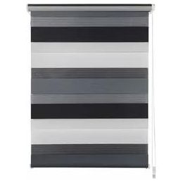 Doppelrollo mydeco "Just-Triple" Gr. 2, grau (grau, wei&szlig;), B:120cm H:160cm, Polyester, Rollos